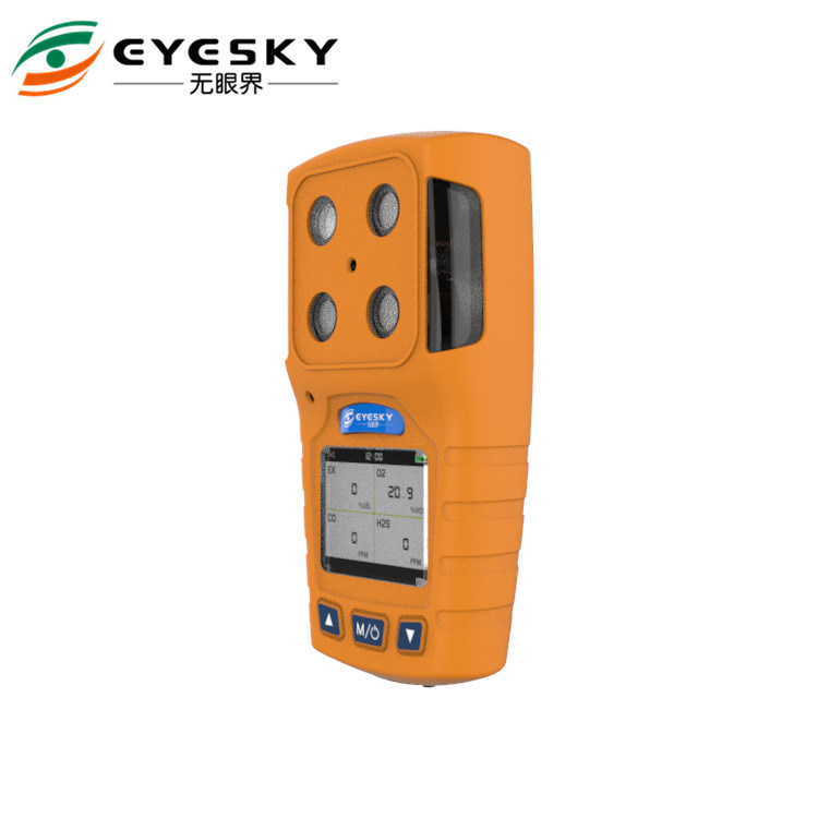 orange color portable 4 gases detector for gas station use with ...
